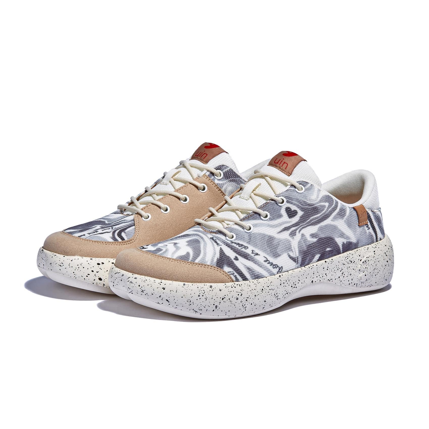 UIN Women's Art Painted Fashion Sneaker Wide Toe Lace-up Lightweight ...
