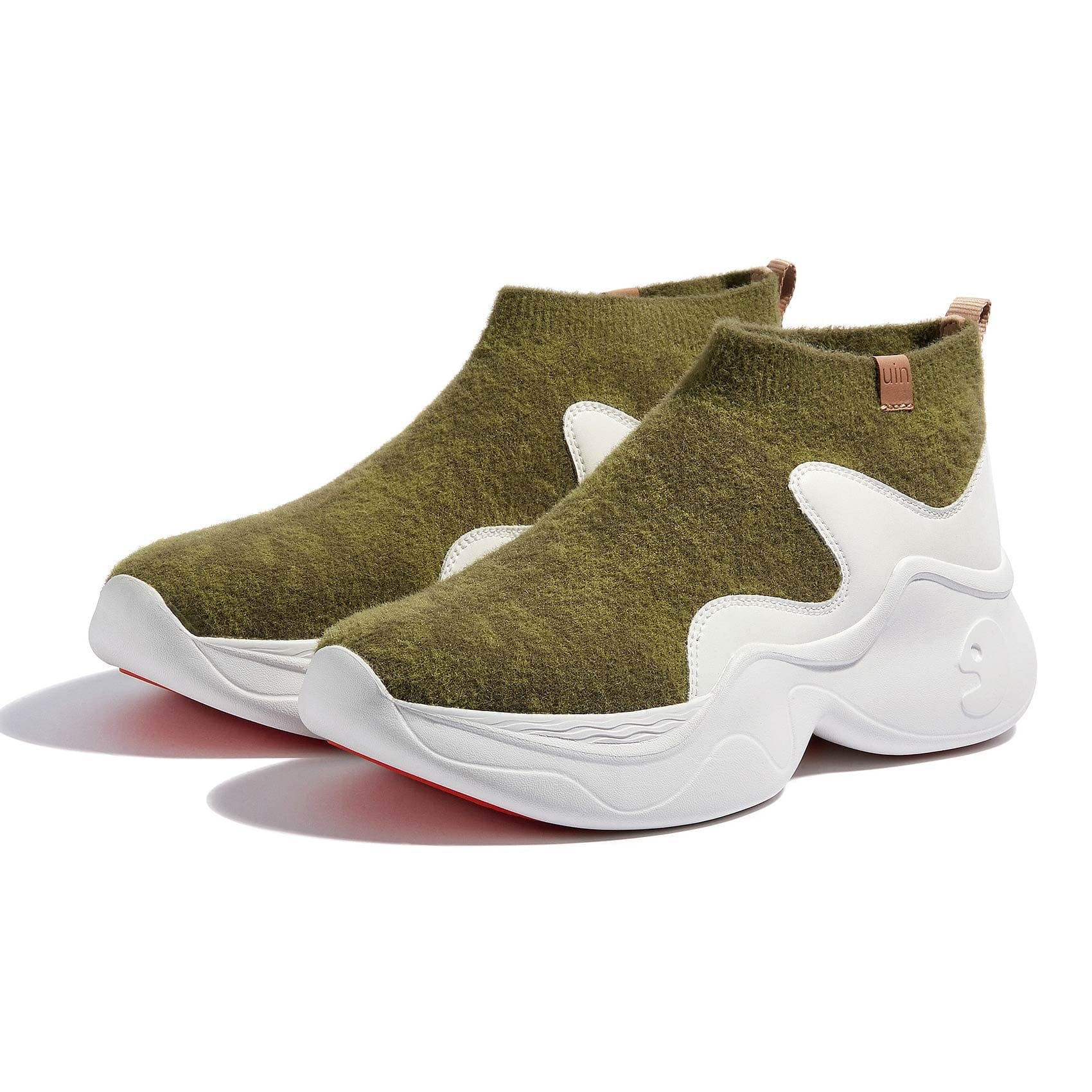 UIN Women's High Top Knitted Chunky Sneakers Casual Lightweight Comfort ...